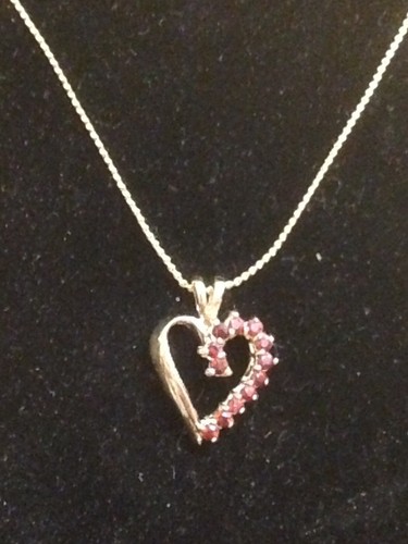 18 Inch Gold Plated Gold Chain & Hart Pendant With Red Stones Thailand ...