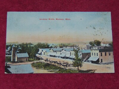 ORIGINAL CIRCA 1910 POSTED POSTCARD: "LOOKING NORTH, HERMAN, MINNESOTA ...