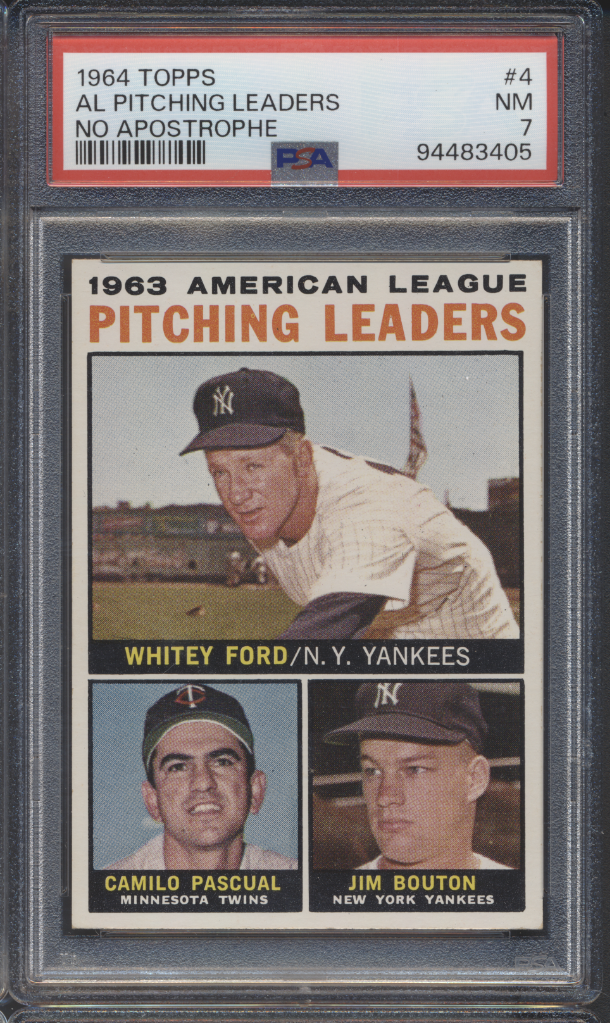 1964 Topps Al Pitching Leaders Whitey Ford No Apostrophe #4 PSA 7 e10 ...