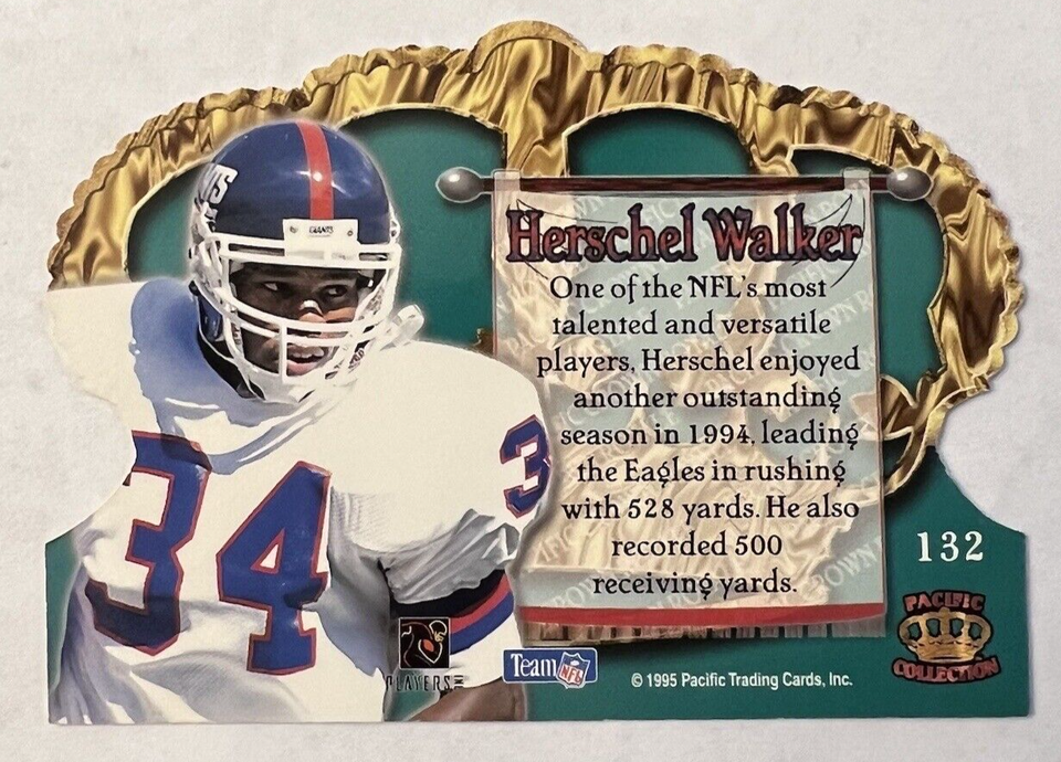 1995 Pacific Crown Collection Gold NFL Card #132 Herschel Walker New ...