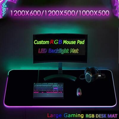 Custom Mats Extra Large Desk Pad RGB LED Backlit Mouse Pad Mouse Mat ...