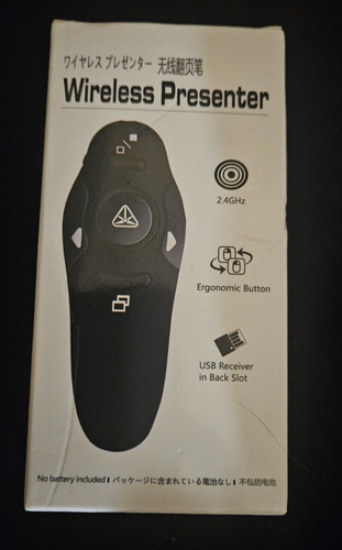 Black Wireless Presenter 2.4GHz Ergonomic Button D22-xo-us- (14479, 14895) | eBay