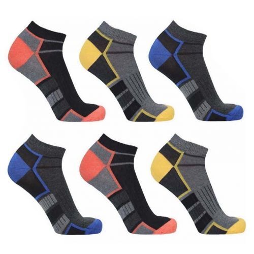 Mens Striped Trainer Liners Size 6-11 Heel Toe Long 2 3 4 Stripe Design ...