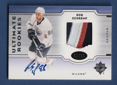 ROB SCHREMP 2007-08 Ultimate AUTO Patch /25 RC 4color Oilers Signed ...