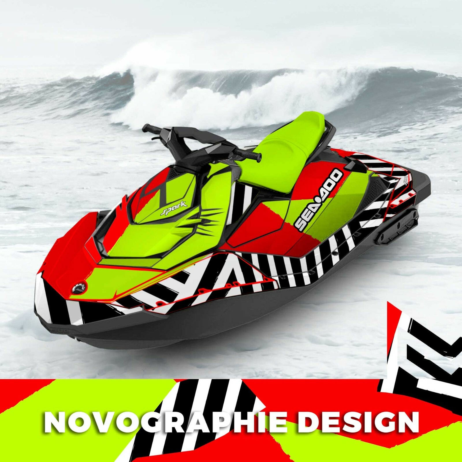 SEADOO SPARK trix GRAPHIC KIT wraps 2up + 3up Jet Ski SEA DOO Decal ...