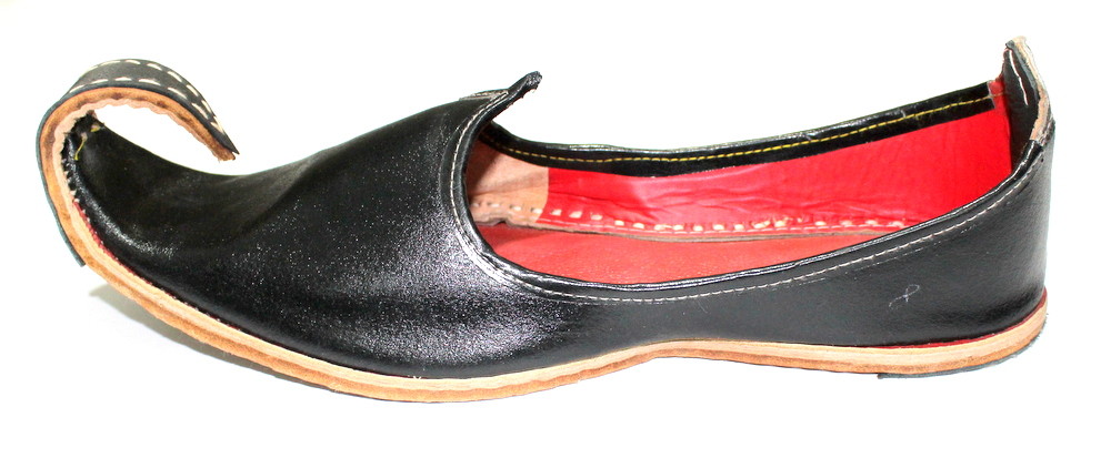 Men leather mojari Jutti Black Handmade Khussa flip flops Indian Style ...