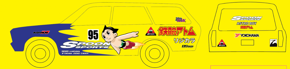 ASTRO BOY Waterslide Decals White Toner CUSTOM 1/64 Cars, Hot Hw # 343 ...