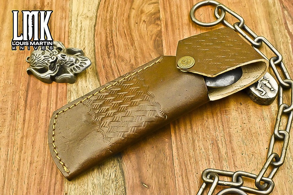 LMK Custom Antique Table Set AUS-8 Steel Hammered Pattern Lot of 4 ...