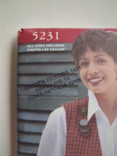 Vtg Butterick 5231 Vest Skirt Sewing Pattern Uncut Shirley Stevenson ...