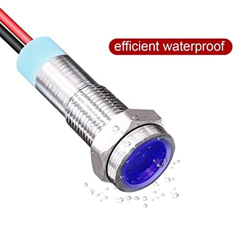 10pcs 6mm Waterproof Wired LED Indicator Light 12-24V DC Blue | eBay