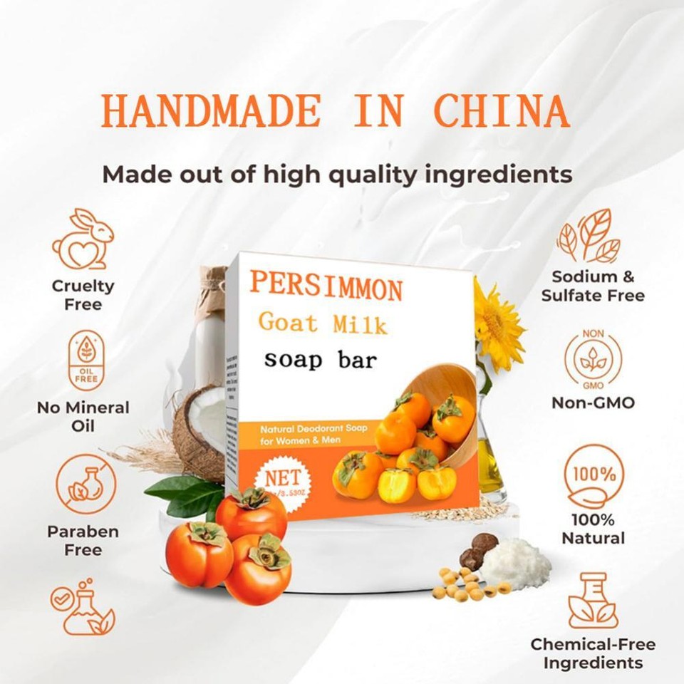 Persimmon Soap Bar for Body Odor Control,Purifying Deodorizing Face ...