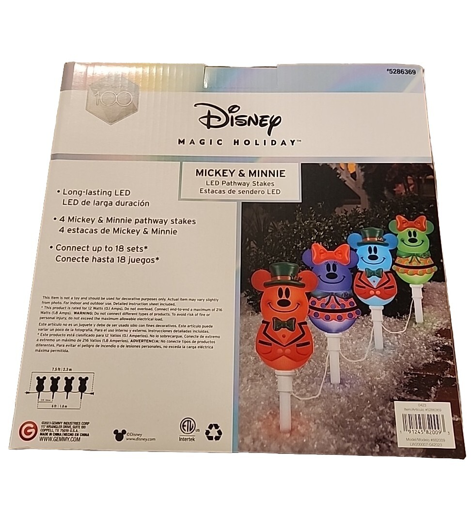 Holiday Accents Disney Mickey and Minnie Color Changing Pathway Lights ...