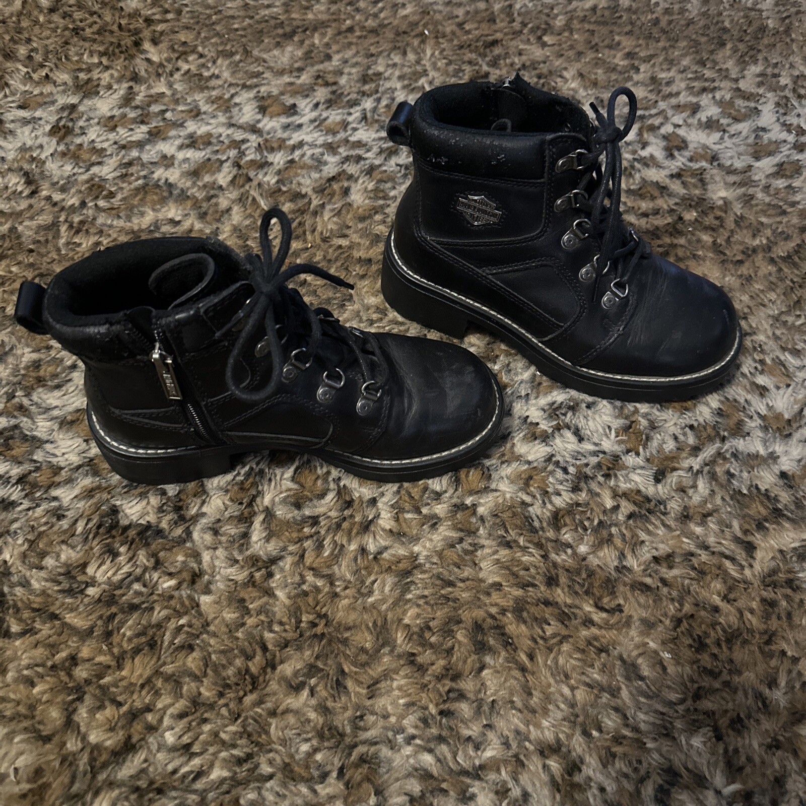 Harley Davidson Womens 2 inch platform heel Black Lea… - Gem