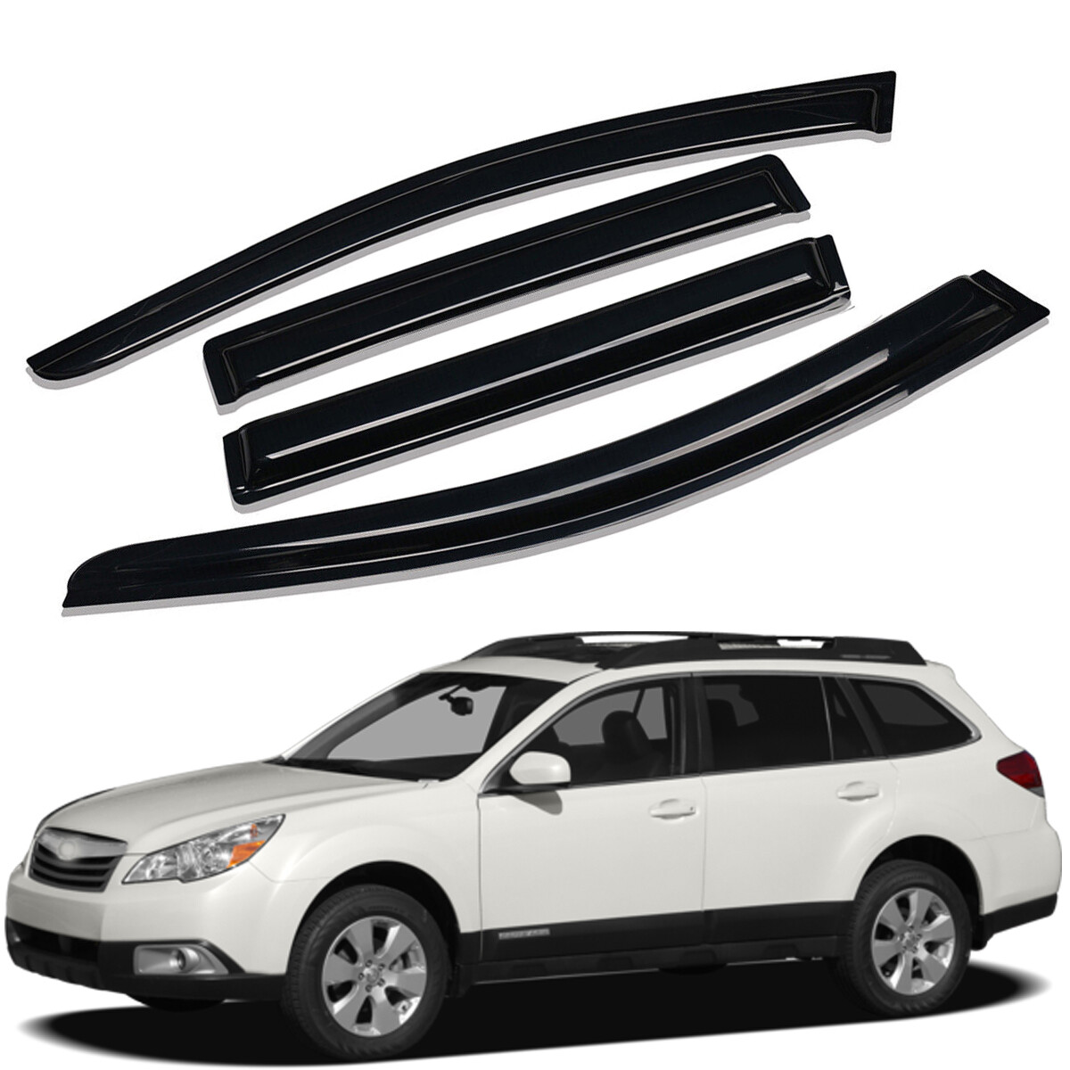 Window Vent Visors Sun Rain Guards Wind Deflectors for 2010-2014 Subaru ...