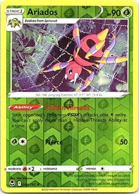 Ariados 004/195 Pokemon Silver Tempest Reverse Holo Light Play | eBay