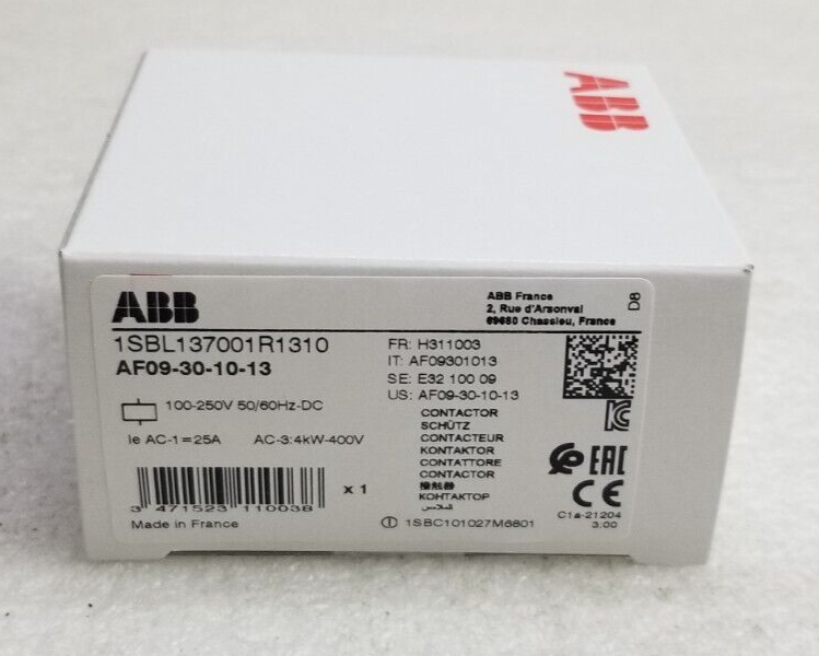 ABB 1SBL137001R1310 Contactor 100-250v 50/60hz Af09 for sale online | eBay