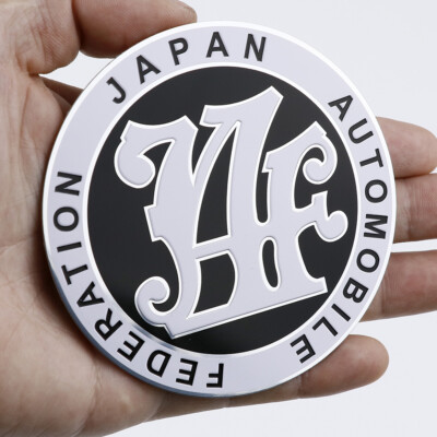 Black Metal JAF Japan Automobile Federation JDM Car Emblem Badge Decal ...