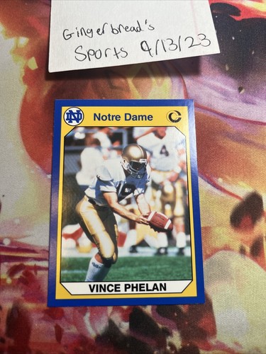 1990 Collegiate Collection Notre Dame #8 Vince Phelan Football NM Free ...