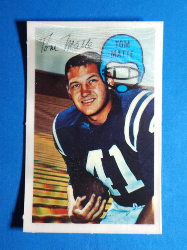 1970 KELLOGGS 3D FOOTBALL #3 TOM MATTE BALTIMORE COLTS *EXC* SET BREAK ...