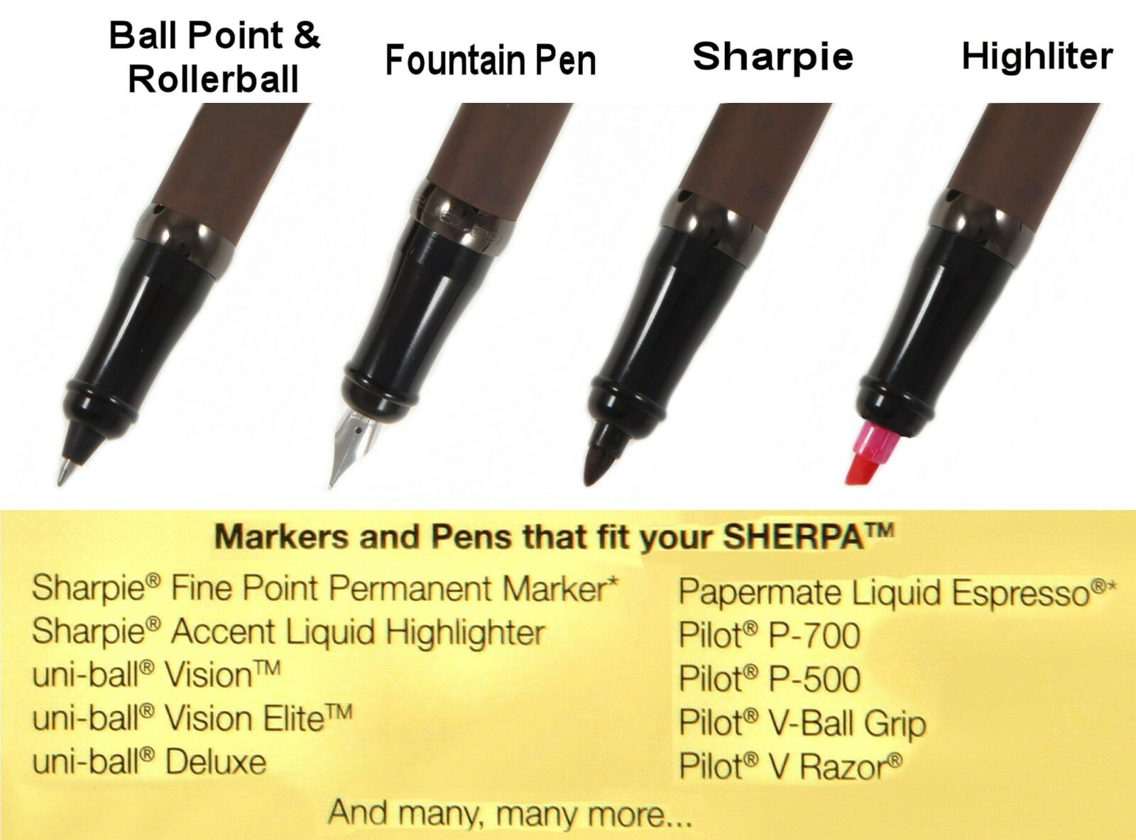 Sherpa 8-Ball Pen Holder #5895 With Black Sharpie and Rollerball Pen ...