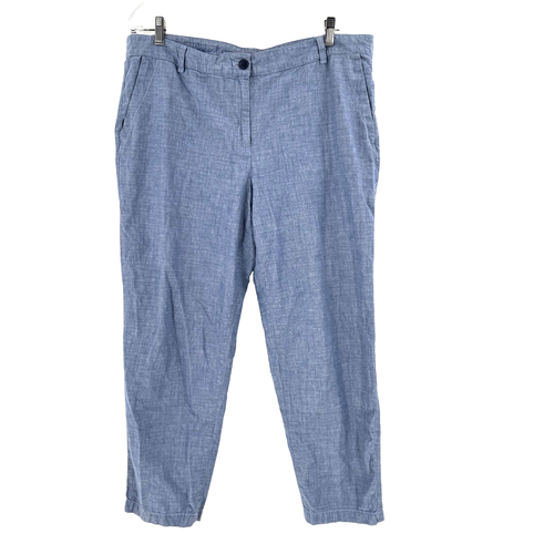 Talbots Weekender Chino Pants Womens 16 Blue Flat Front Mid Rise ...
