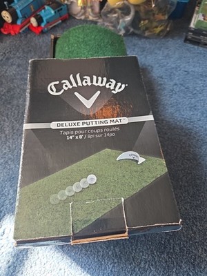 Callaway Deluxe Putting Mat Golf Practice Mat 14" x 8' Green Home ...