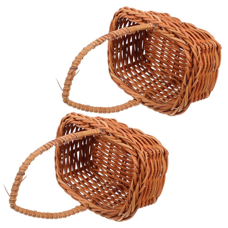 2 Pcs Rattan Woven Mini Basket Small Flower Basket Decorative Basket ...