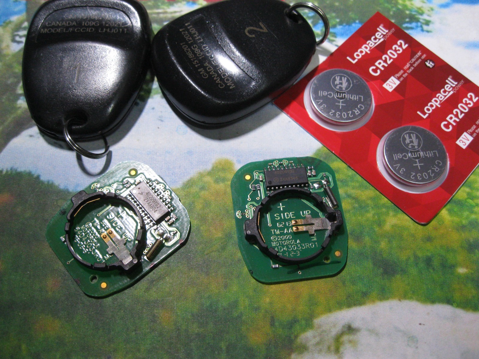 2 NICE 100% OEM Set GM 15186200 & 15186201 Fob Remote Transmitter ...