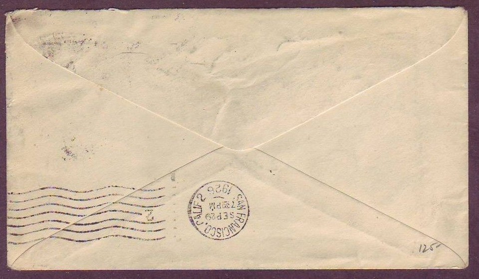 C4 x 4 on Upr NY to CALIFORNIA Ad 1926 Cover from DAVID L. STRAIGHT ...