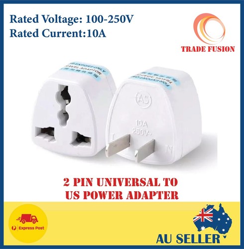 2 PIN US Adapter Plug From Universal Outlet Converter Electricity ...