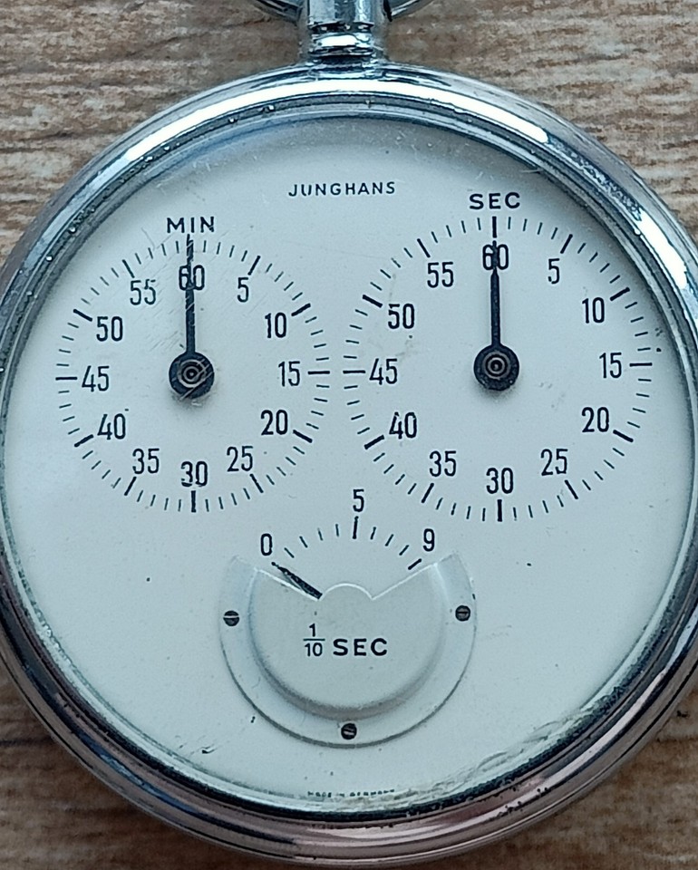 Old vintage GERMAN Vintage Junghans stopwatch, mechanical, 3-disc, 1/10 ...