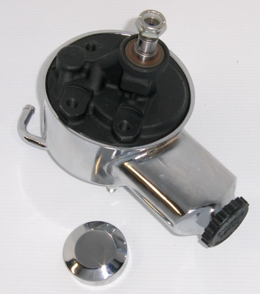 Chrome Chevy GM Saginaw Tear Drop Style 5/8" Keyway Shaft Power ...