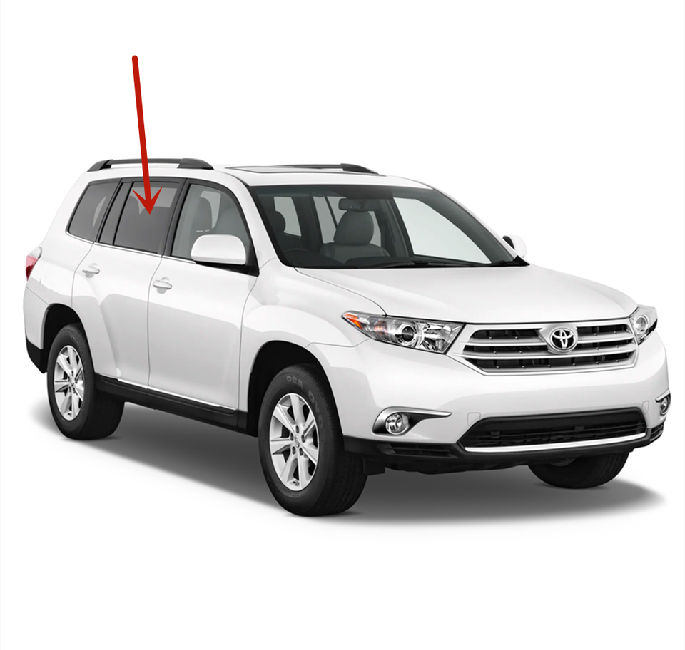 Fits 2008-2013 Toyota Highlander Passenger Side Right Rear Door Window ...