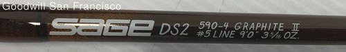 SAGE Graphite II DS2 590-4 5WT 9'0" Fly Fishing Rod w/Tube For Parts or ...