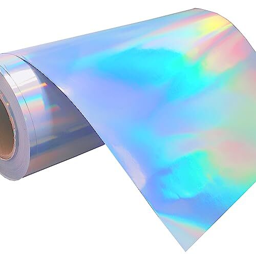 17"x100' Holographic Sticker Paper Roll Waterproof Printable Rainbow ...