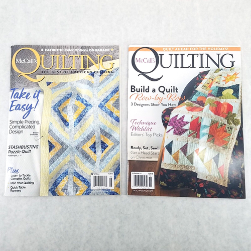 lot of 2 McCalls Quilting - 2019 Broken Diamonds, 2021 Row-by-Row Quilt ...