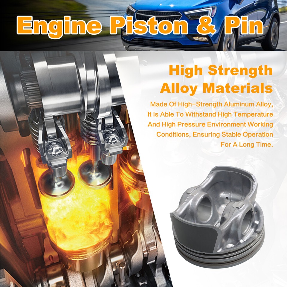 4X Piston & Pin & Snap Ring Kit for 2013-2020 Buick Encore 1.4T ...