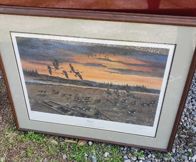 Vintage Lars Larsen "Absent" Framed Signed Numbered Print Ducks ...