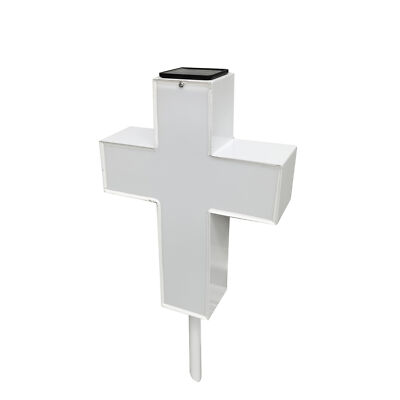 Solar Lighted Cross Solar Power Cemetery Cross Grave Memorial ...