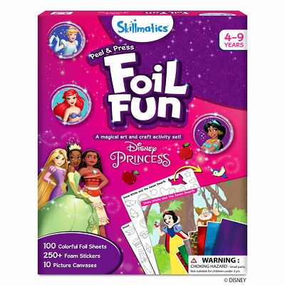 Skillmatics Foil Fun: Disney Princess - Mess Free Foil Art Craft Set ...