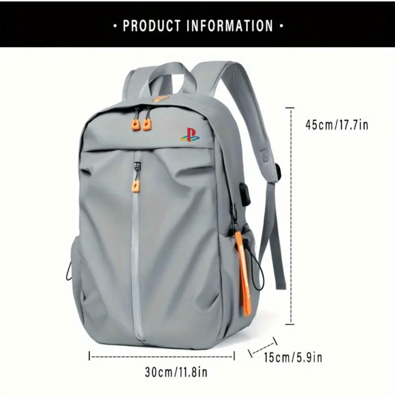 PlayStation Logo Versatile Backpack | Water Resistant | USB