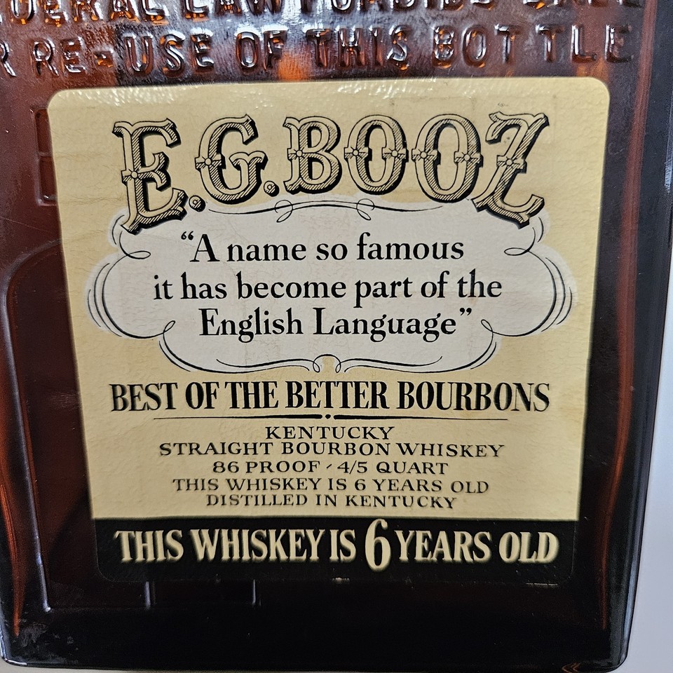 E. G. Booz Old Cabin Bottle Kentucky Bourbon Whiskey w/Cork Label | eBay