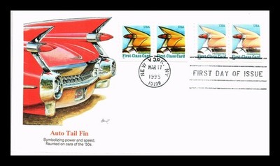 US COVER AUTO TAIL FIN PRESORTED FIRST CLASS CARD FDC COMBO FLEETWOOD ...