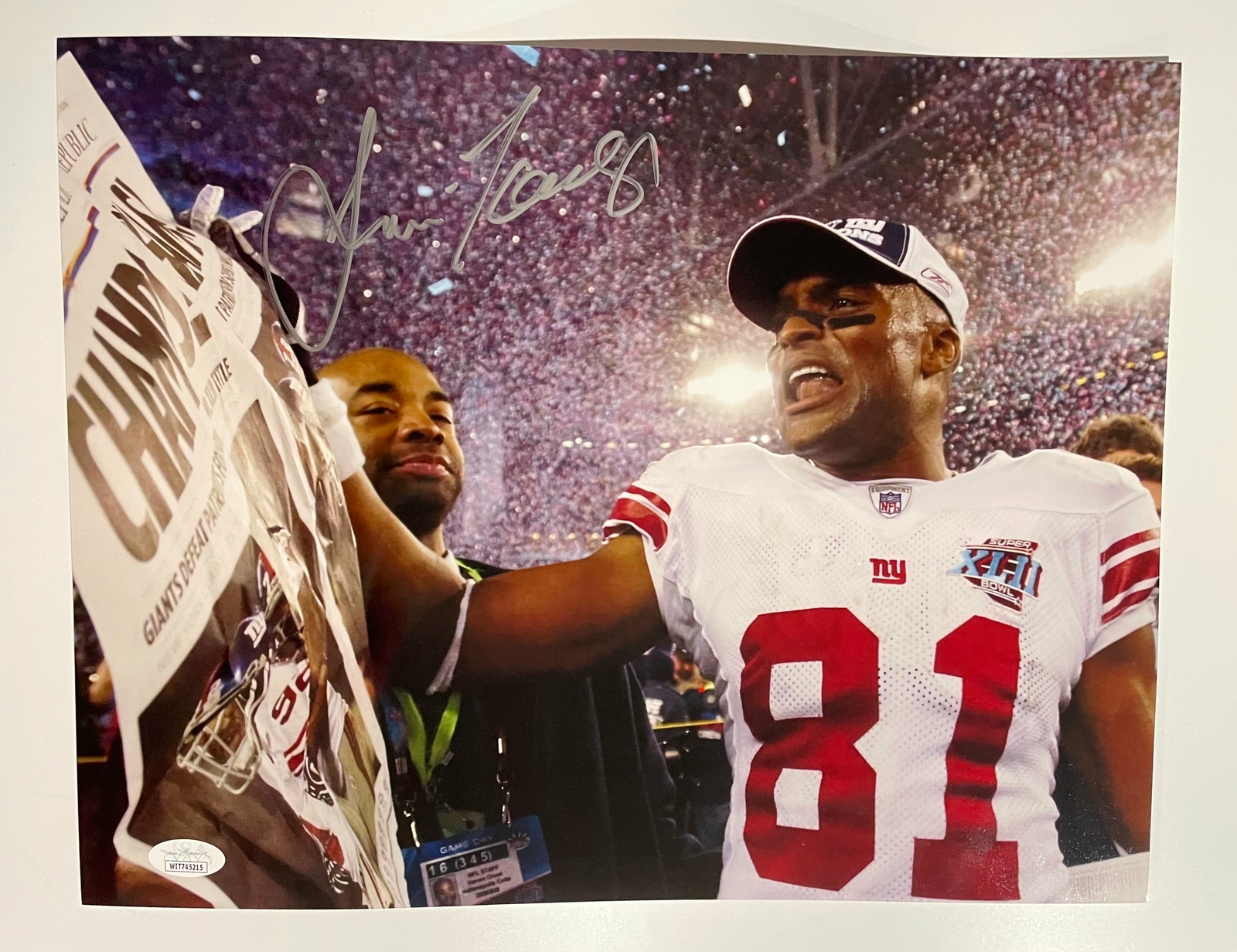 Amani Toomer Autographed 11x14 SB XLII Celebration Photo (JSA) | eBay