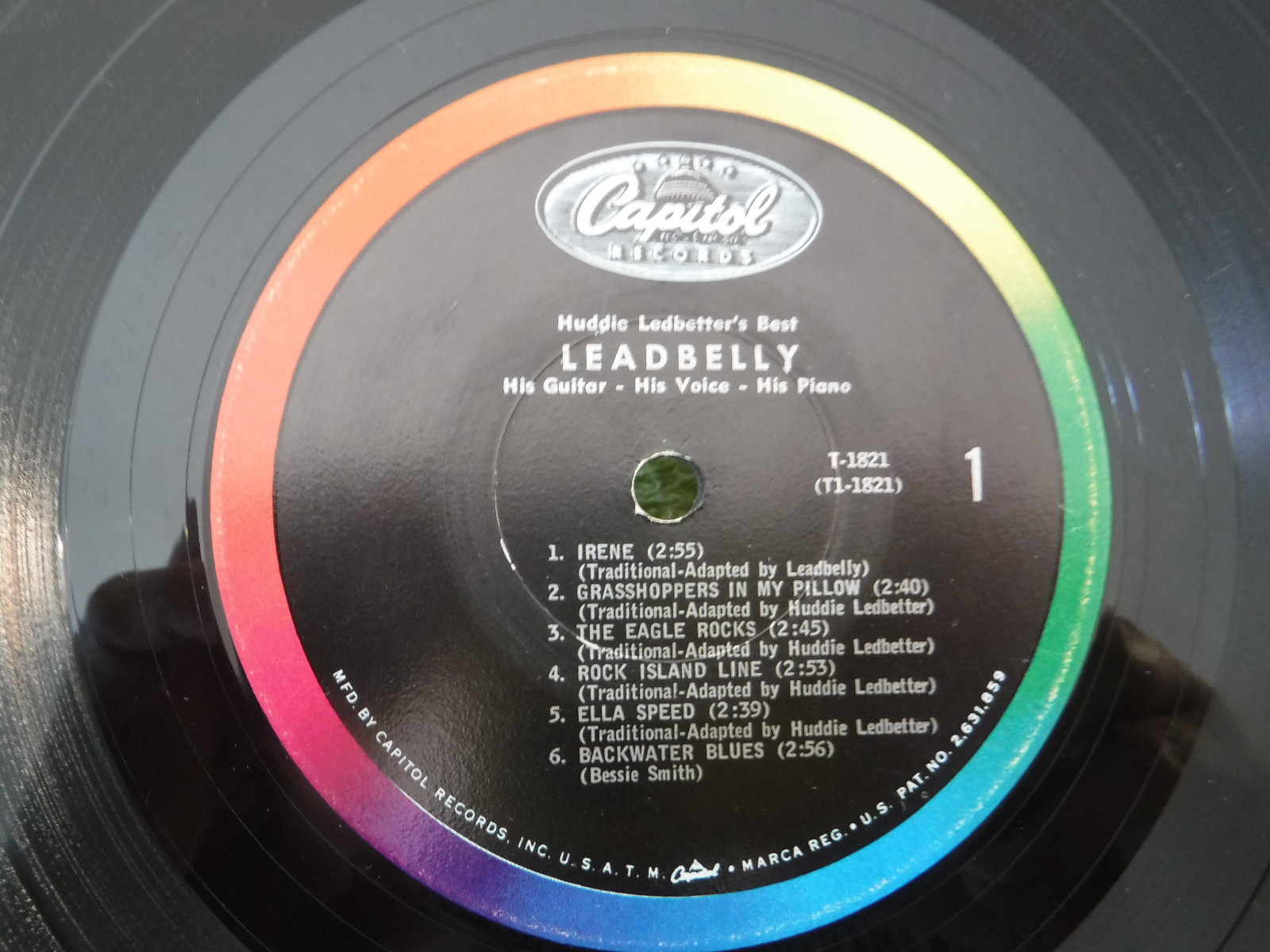 Leadbelly, Huddie Ledbetter's Best: His Guitar, Capitol T 1821, 1962 ...