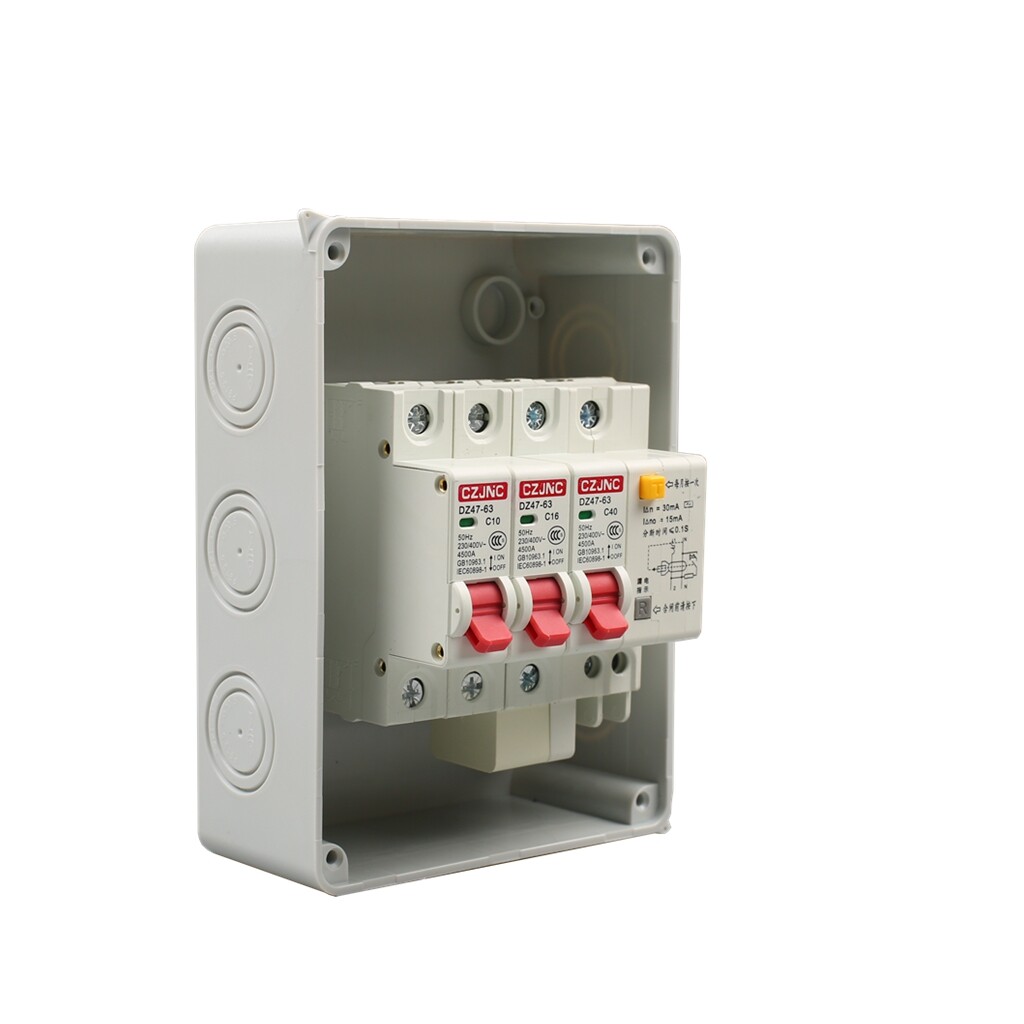 5 Way Garage IP65 Weatherproof Consumer Unit Enclosure 40A 30mA RCD MCB ...