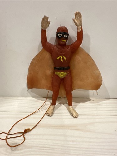 VINTAGE 70s Superhero Luchador RUBBER JIGGLER FIGURE Hong Kong Ben ...