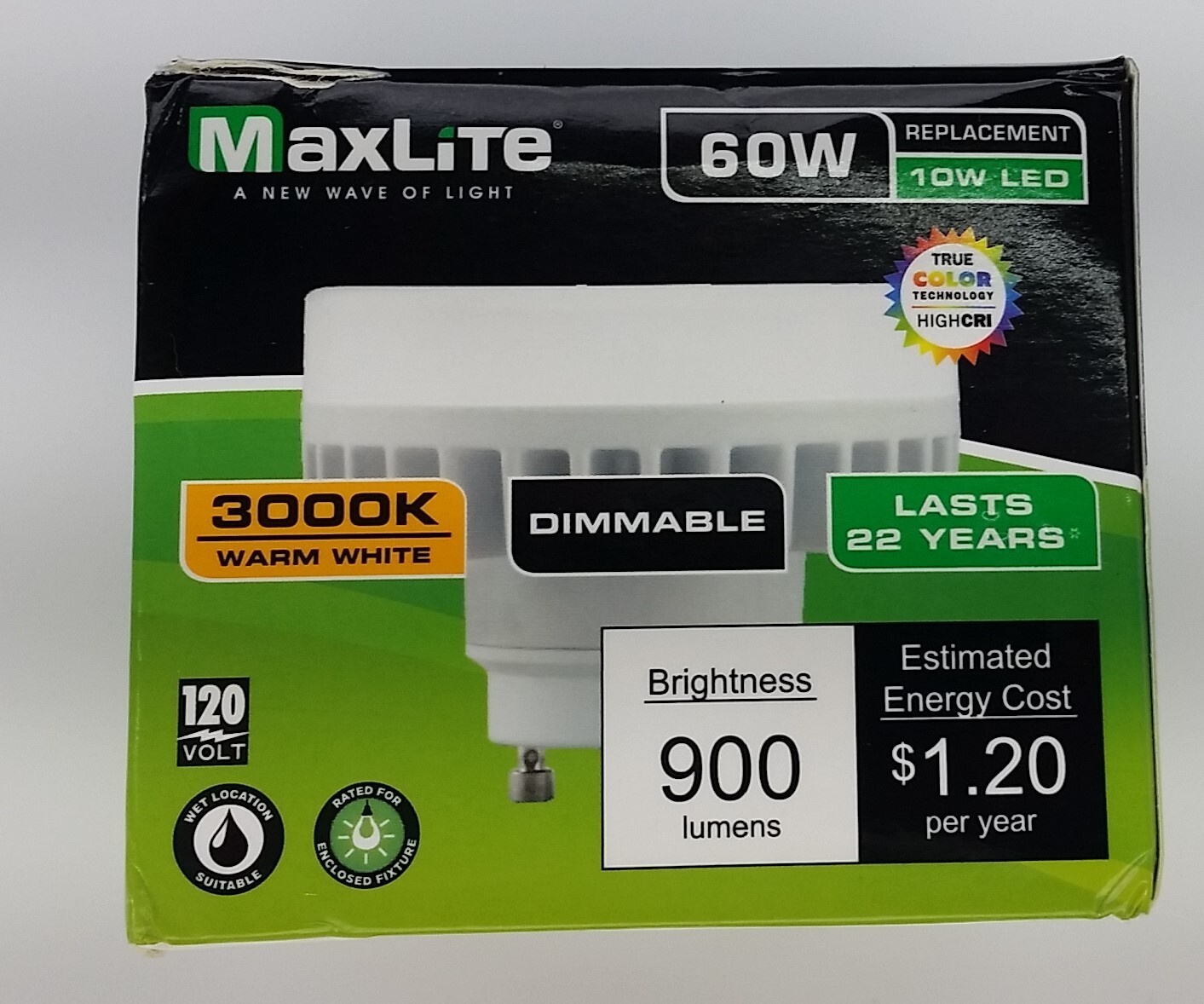 Maxlite 10W (60W Equal) LED GU24 3000K LED Puck Light Bulb replaces TCP ...