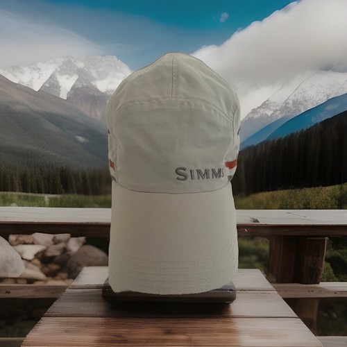 SIMMS Fly Fishing Quick Drying Nylon Long bill Hat/Cap - Tan Adjustable ...