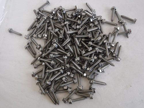 Stainless Steel Slotted Hex Washer Indented Head Screw #14-10 x 1-1/4 ...